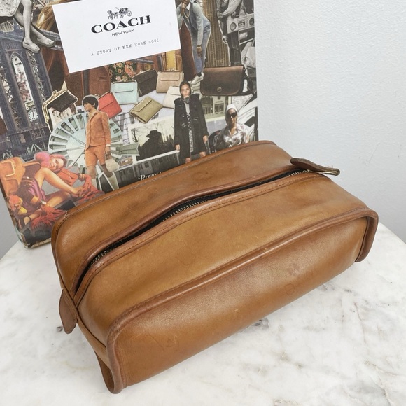 Coach | Bags | Vintage Coach Travel Kit Dopp Bag British Tan Leather ...